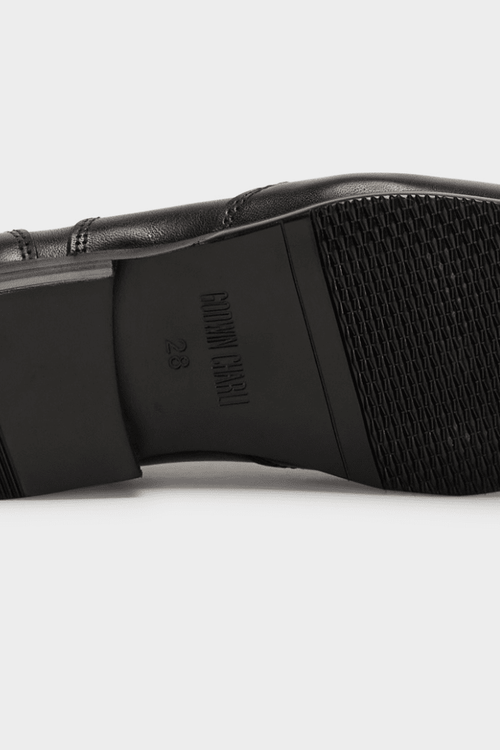 Billy Wingtip Lace-Up Shoes - Black Leather for Kids