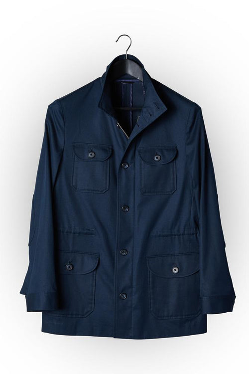 Hunter Safari Jacket - Navy Cotton